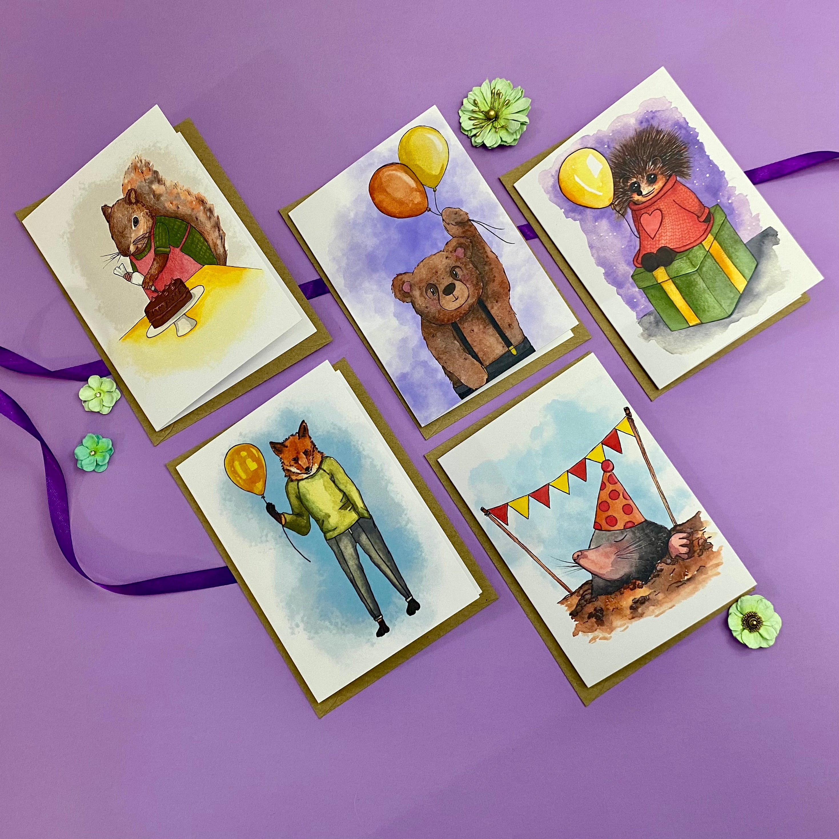 Woodland Creatures Greeting Cards – The Cassie Projects